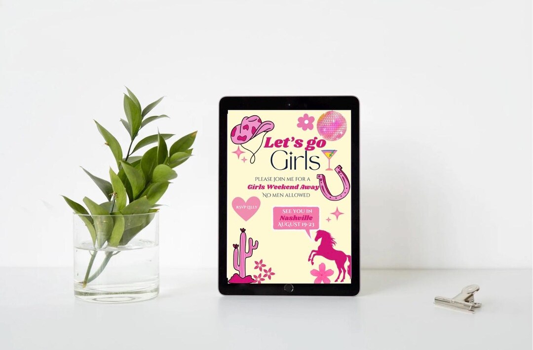 Girls Trip Invitation Editable Canva Template Digital Getaway Invite ...