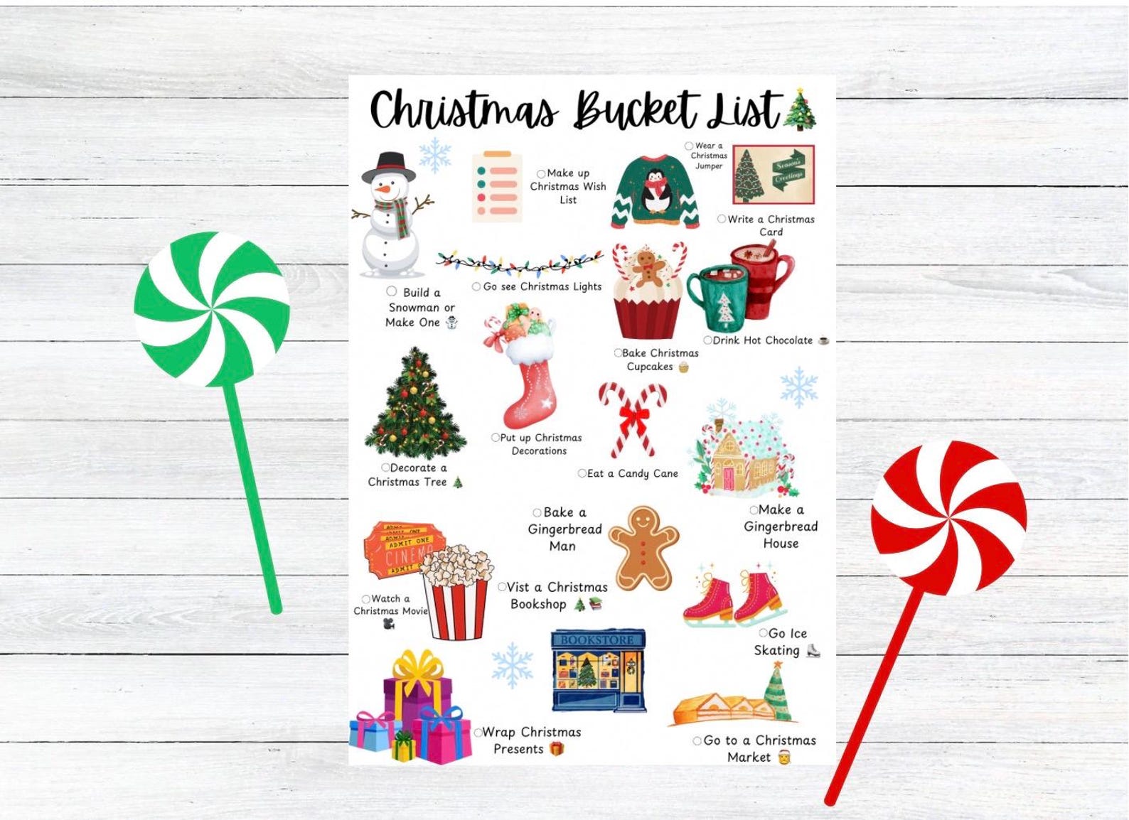 Christmas Bucket List Christmas Journal Page PRINTABLE Journal Page ...