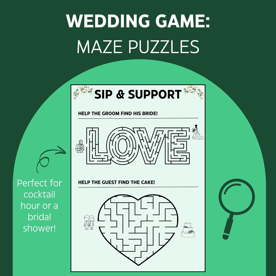 Sip and Support Cocktail Hour Game Wedding Game Bridal Shower Game - Etsy