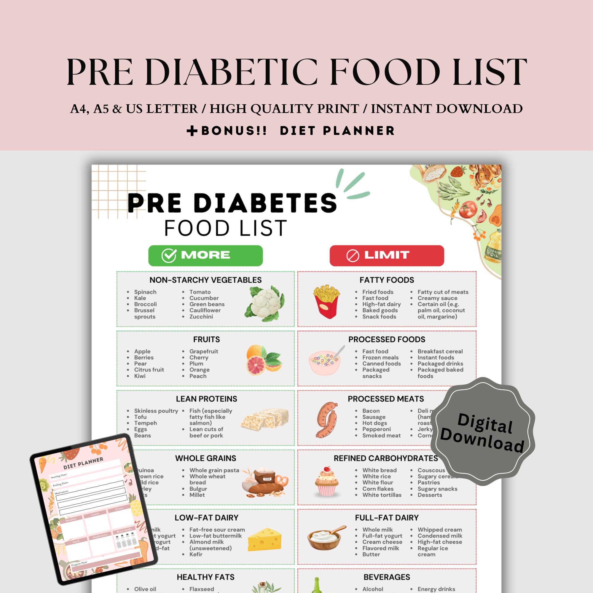 Pre Diabetic Food List for Pre Diabetes Low Sugar Food Meal Plan ...