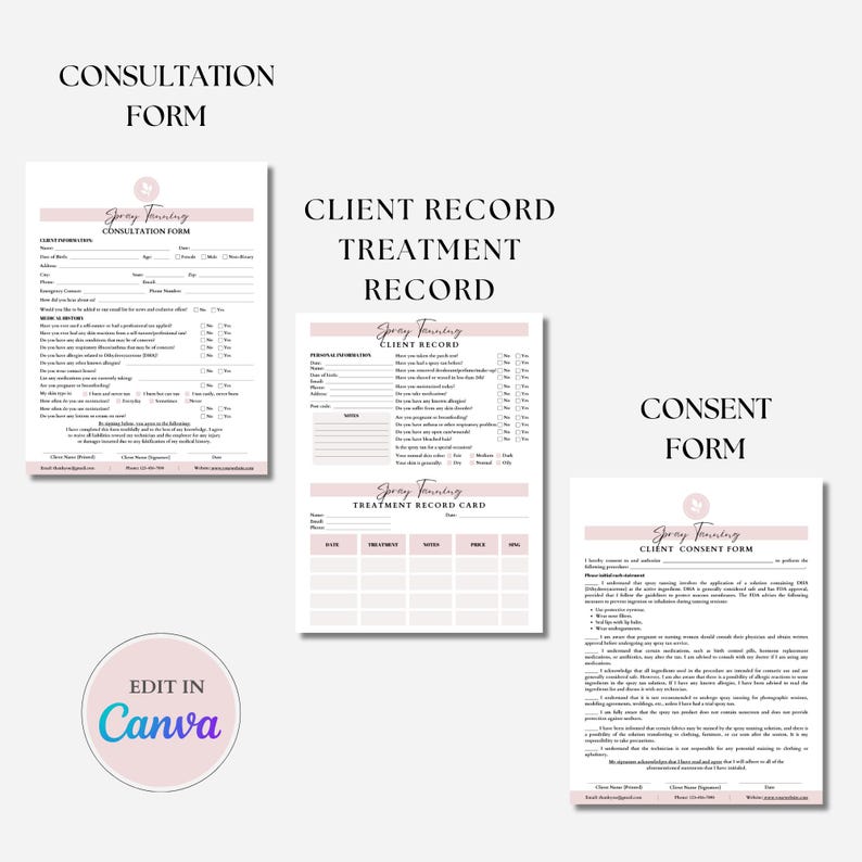 Spray Tan Consent Form, Tanning Consent, Tanning Salon Forms, Editable ...