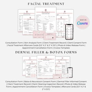 Esthetician Intake, Skincare Forms, Facial Intake Form, PMU Consent ...