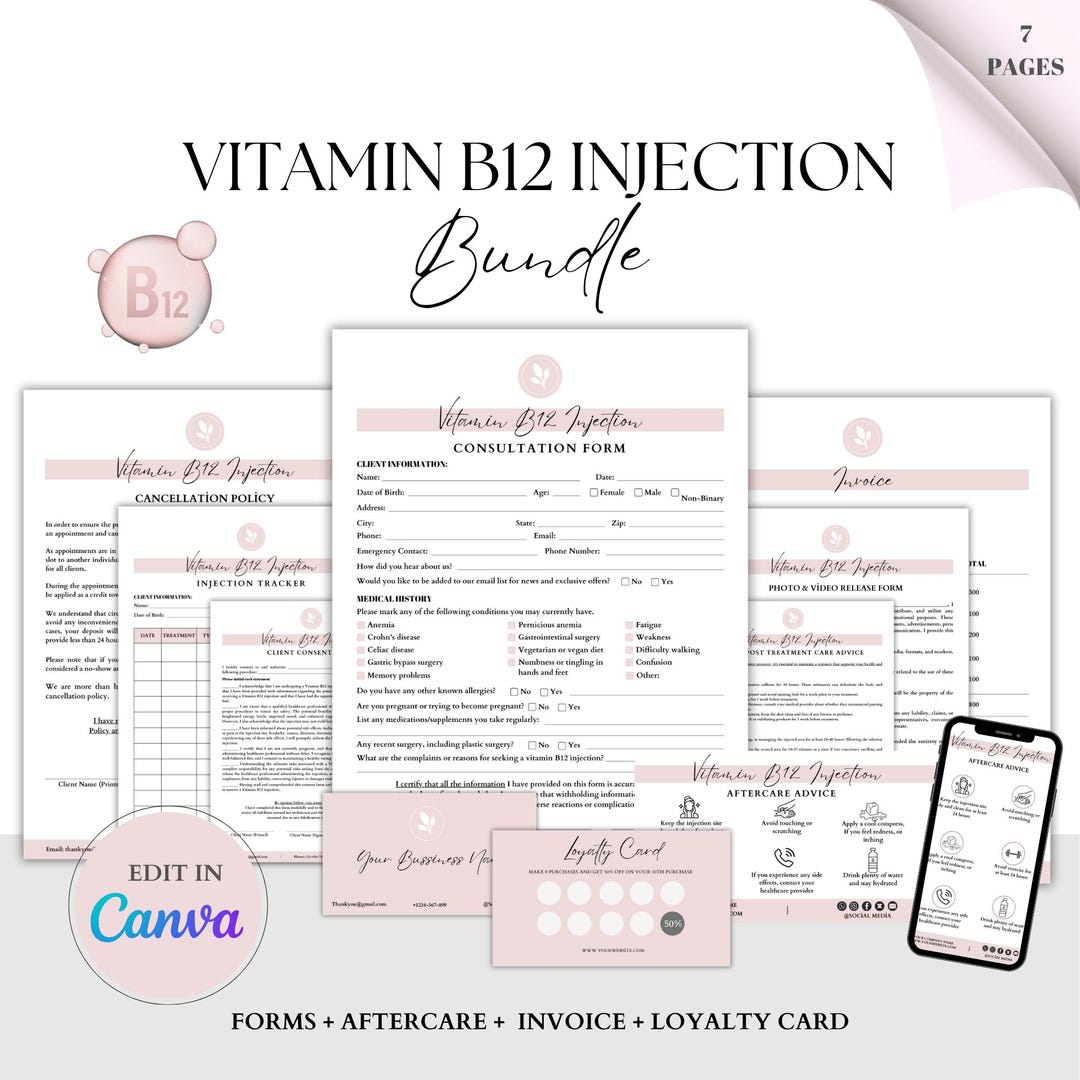 B12 Vitamin Injections, B12 Injection Consent, Aftercare Advice ...
