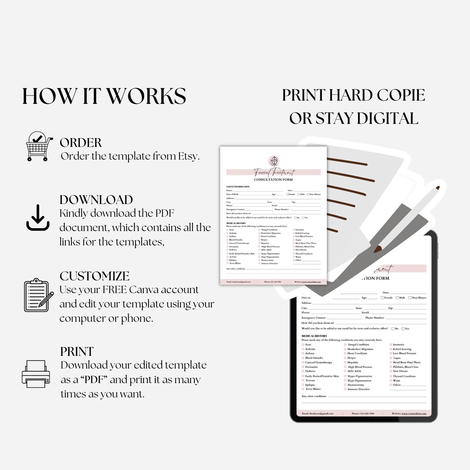 Facial Treatment Forms, Esthetician Forms Bundle, Skincare Forms ...