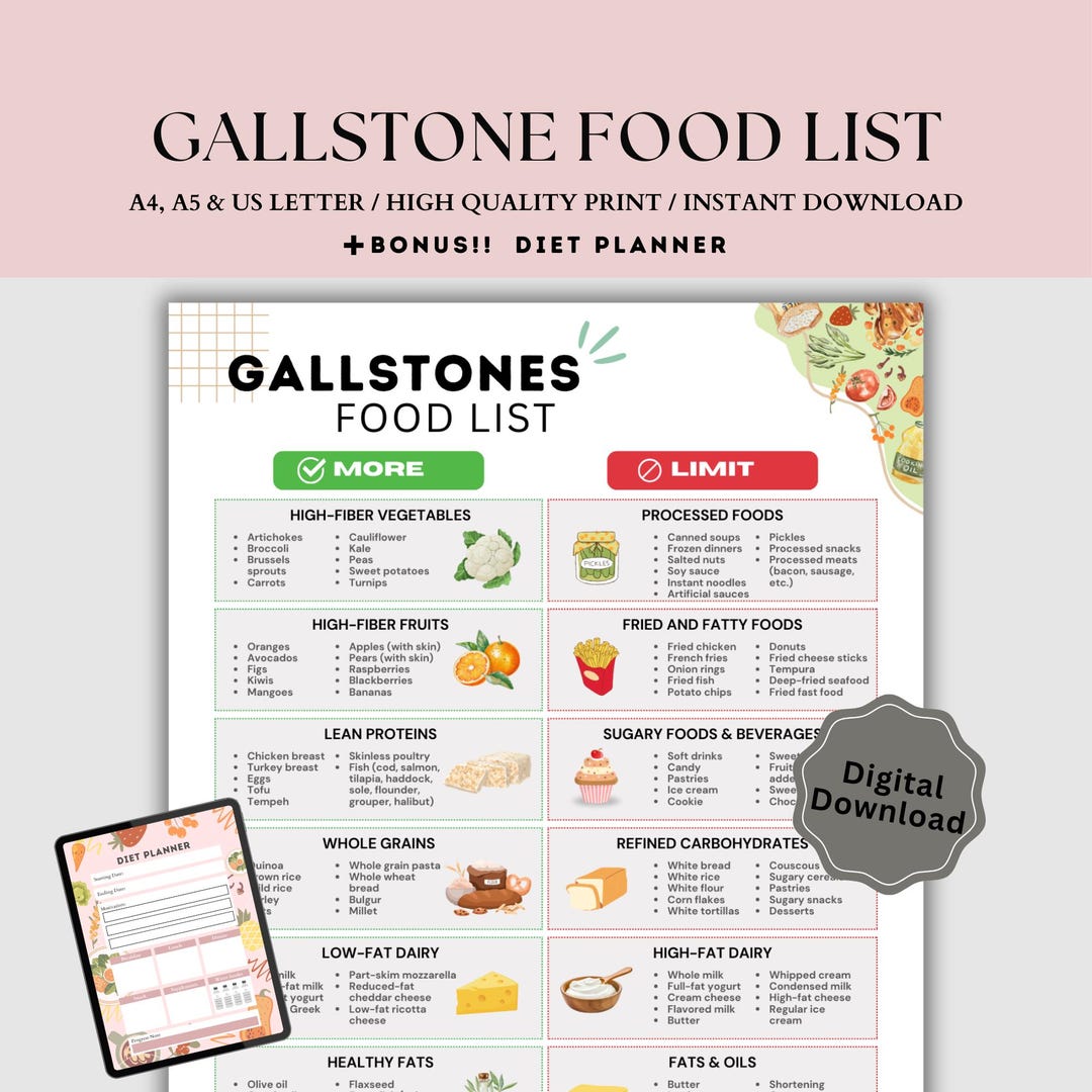 Gallstone Food List, Cholelithiasis Diet for Gallbladder Health, Low ...