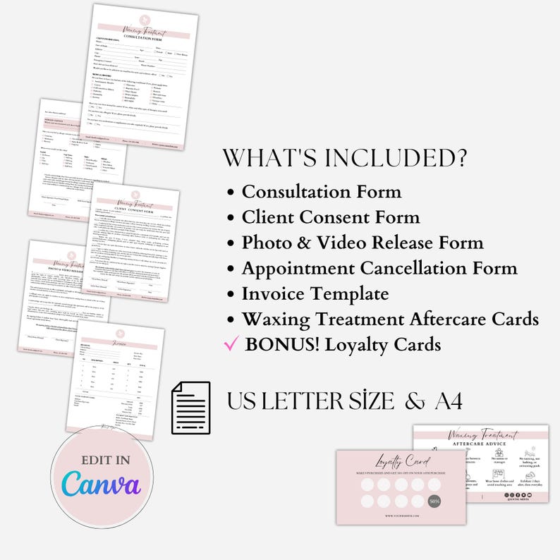 Waxing Consent Form, Skincare Form, Waxing Treatment, Day Spa Forms ...