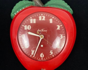 Red Kitchen Clock - Etsy