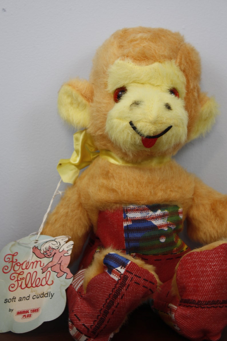 Vintage 70s Stuffed Toy Monkey With Tags - Etsy