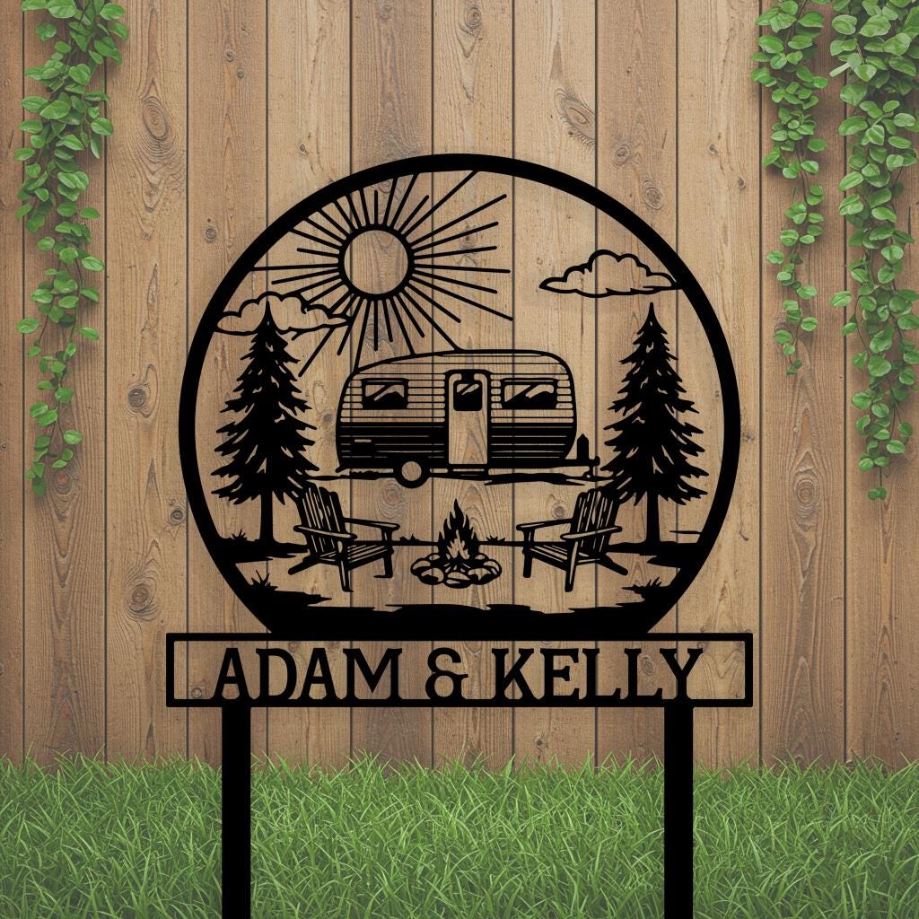 Custom Camper Yard Sign, Custom RV Camping Decor, Personalized Camping ...