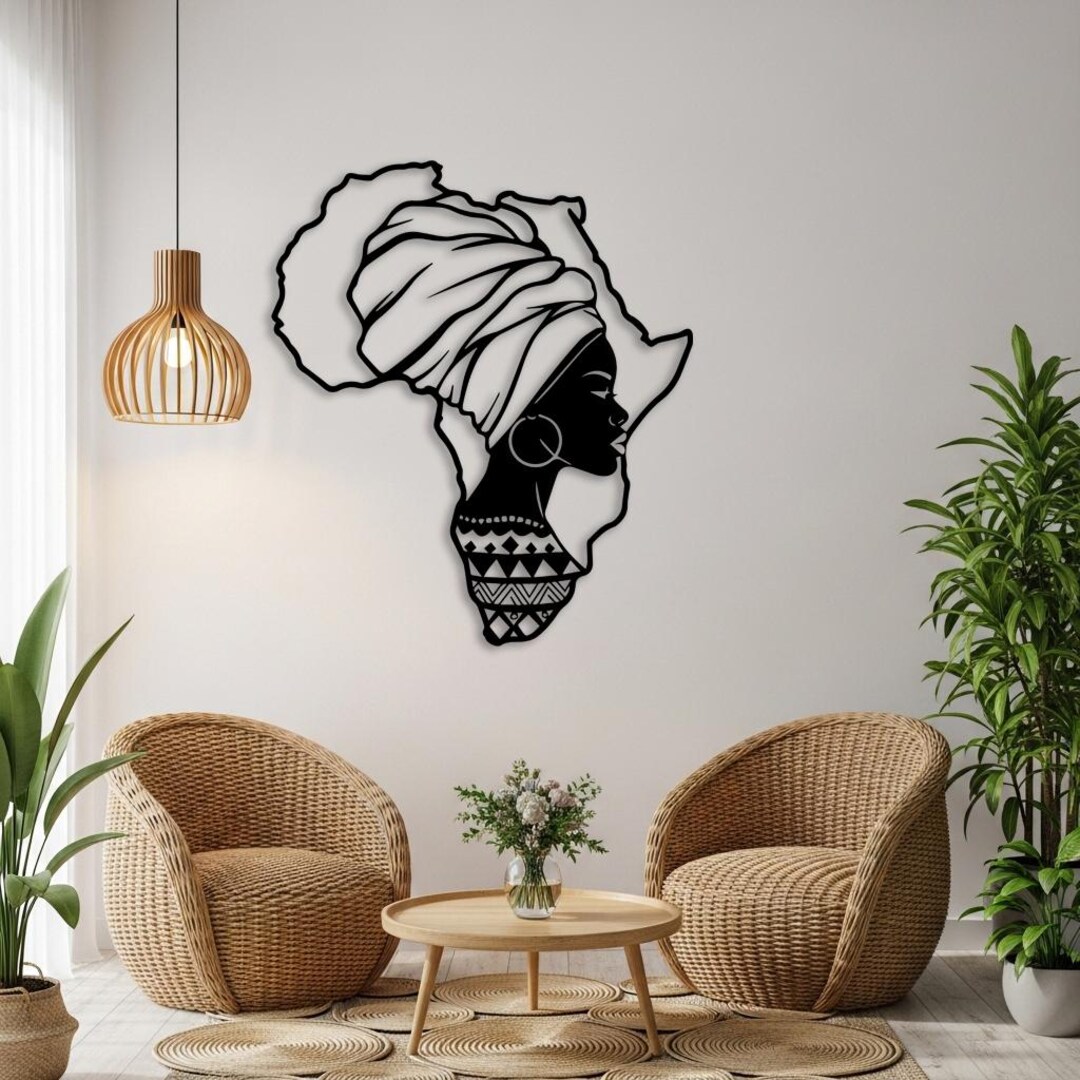 African Woman Metal Wall Art, African American Bedroom Wall Decor ...