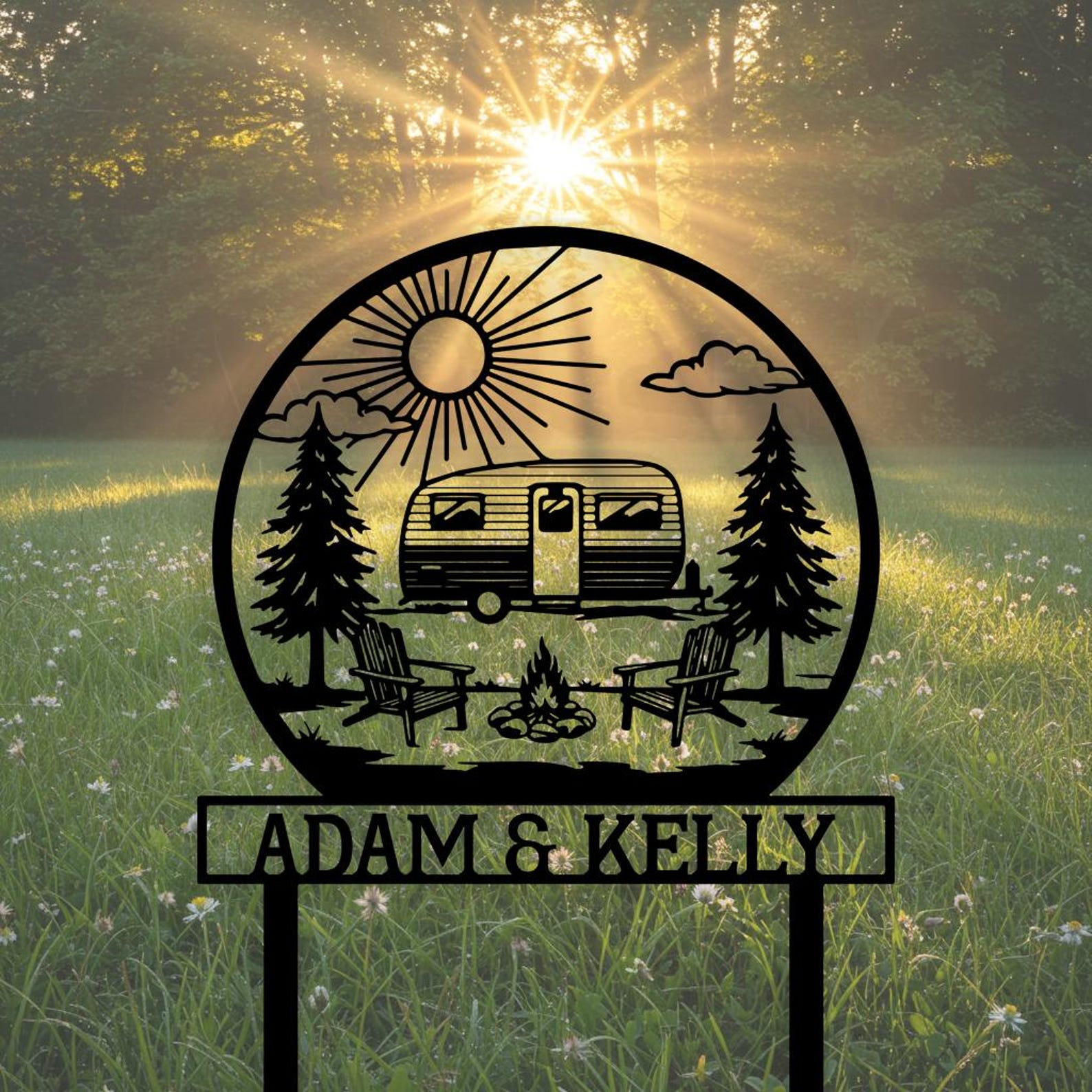 Custom Camper Yard Sign, Custom RV Camping Decor, Personalized Camping ...