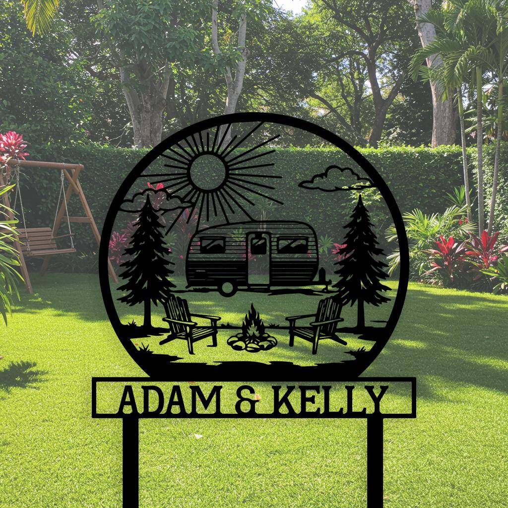Custom Camper Yard Sign, Custom RV Camping Decor, Personalized Camping ...