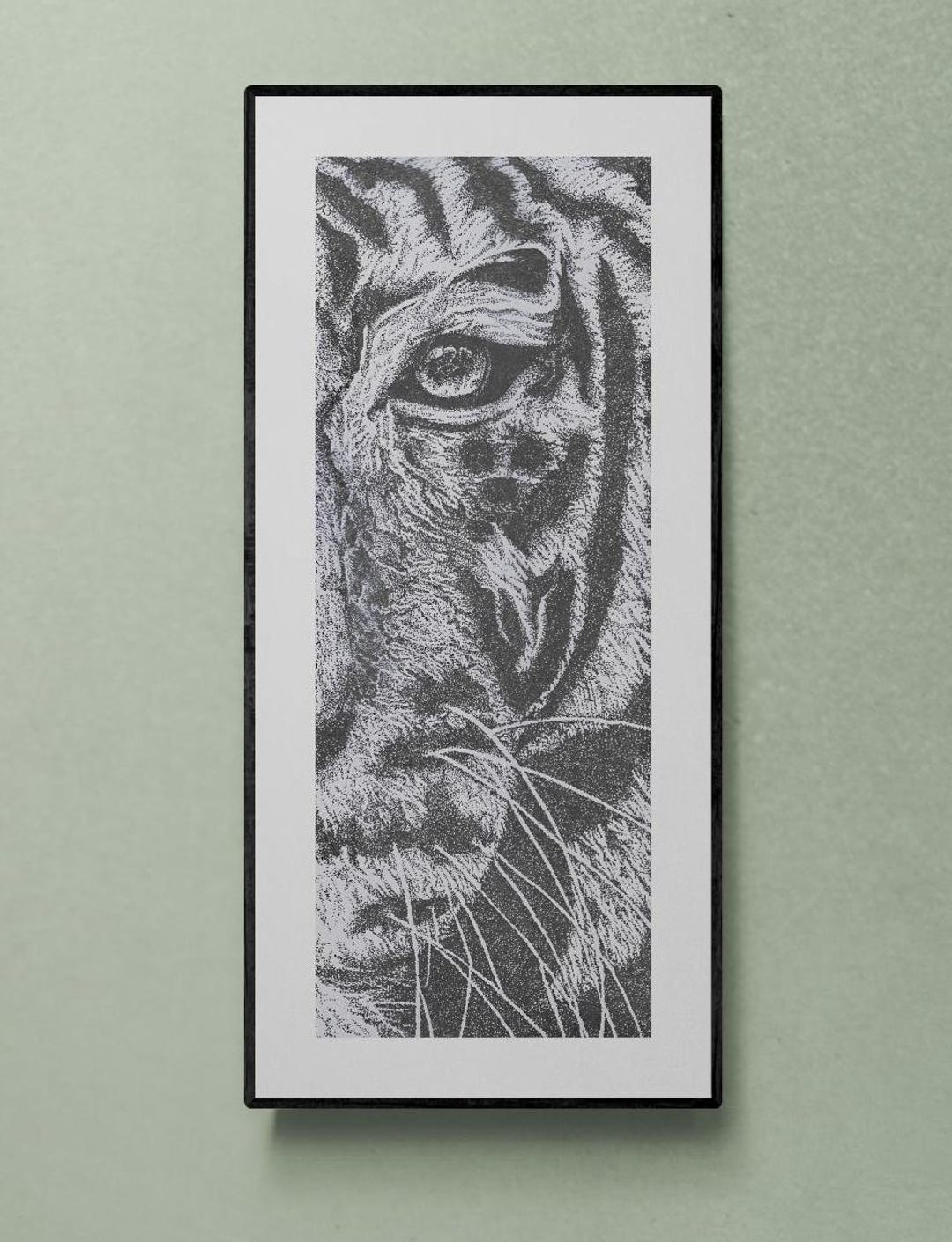 Tiger Animal Art Print / Handmade Fine Art / Wildlife Art / Wall Decor ...