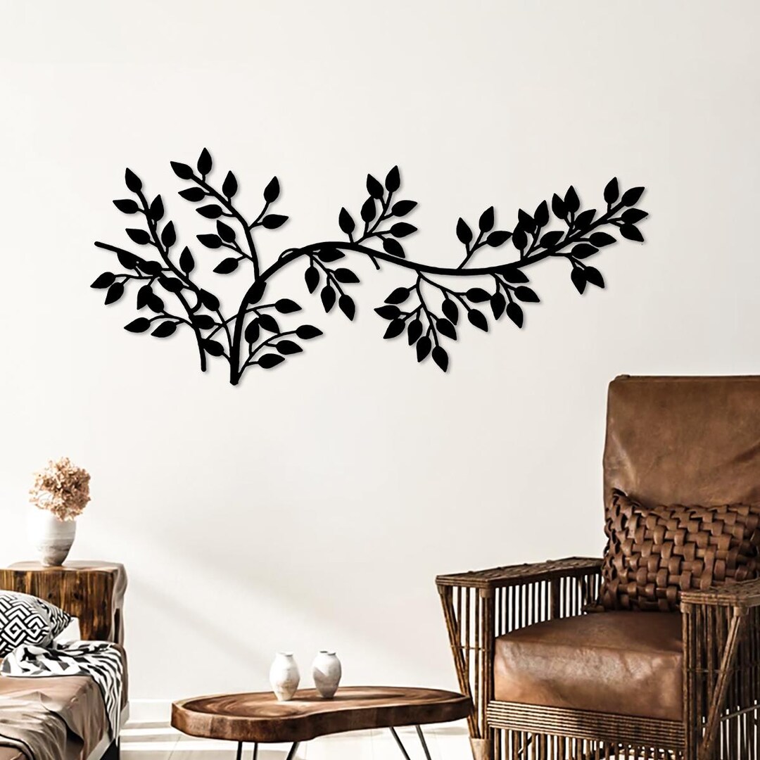 Tree Branch Wall Decor, Bay Leaf Tree Wall Art, Ivy Tree Wall Hangings ...