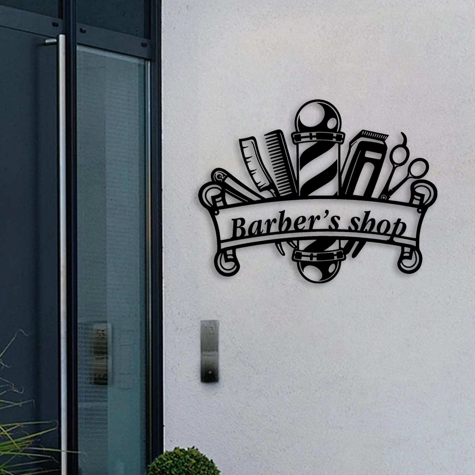 Custom Barber Shop Metal Sign: Personalized LED Wall Art - Etsy