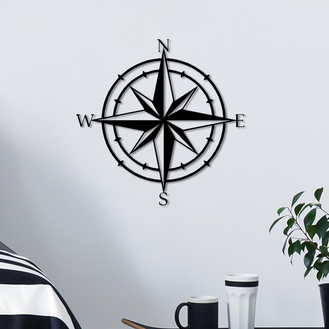 Metal Compass Rose, Custom Metal Wall Decor, Compass Design, Nautical ...