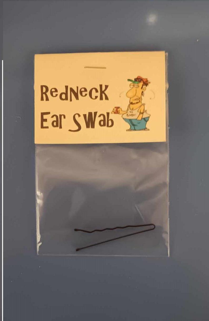 Redneck Ear Swab Gag Gift, Party Favor, Prank Gift, White Elephant Gift ...