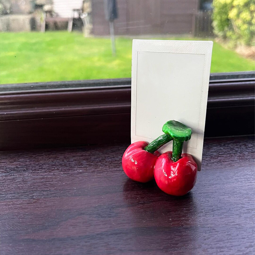 Cherries: Handmade Clay Photo Holder - Etsy