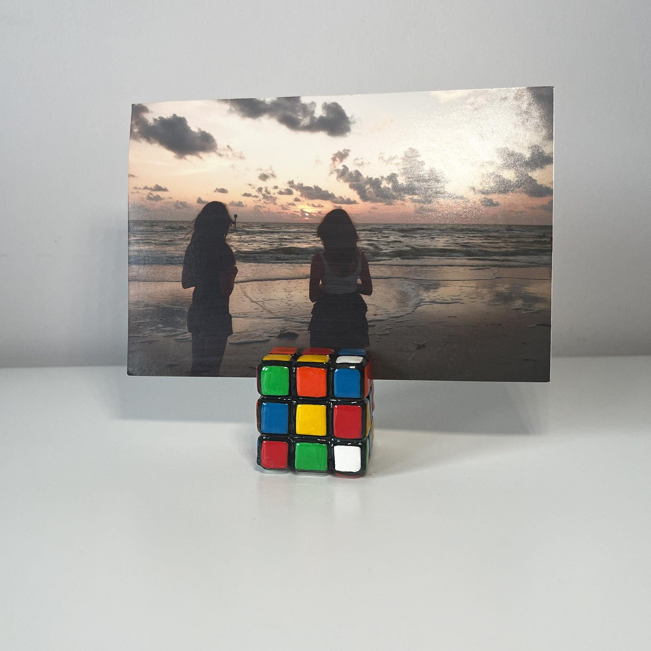 Rubik's Cube: Handmade Clay Photo Holder - Etsy