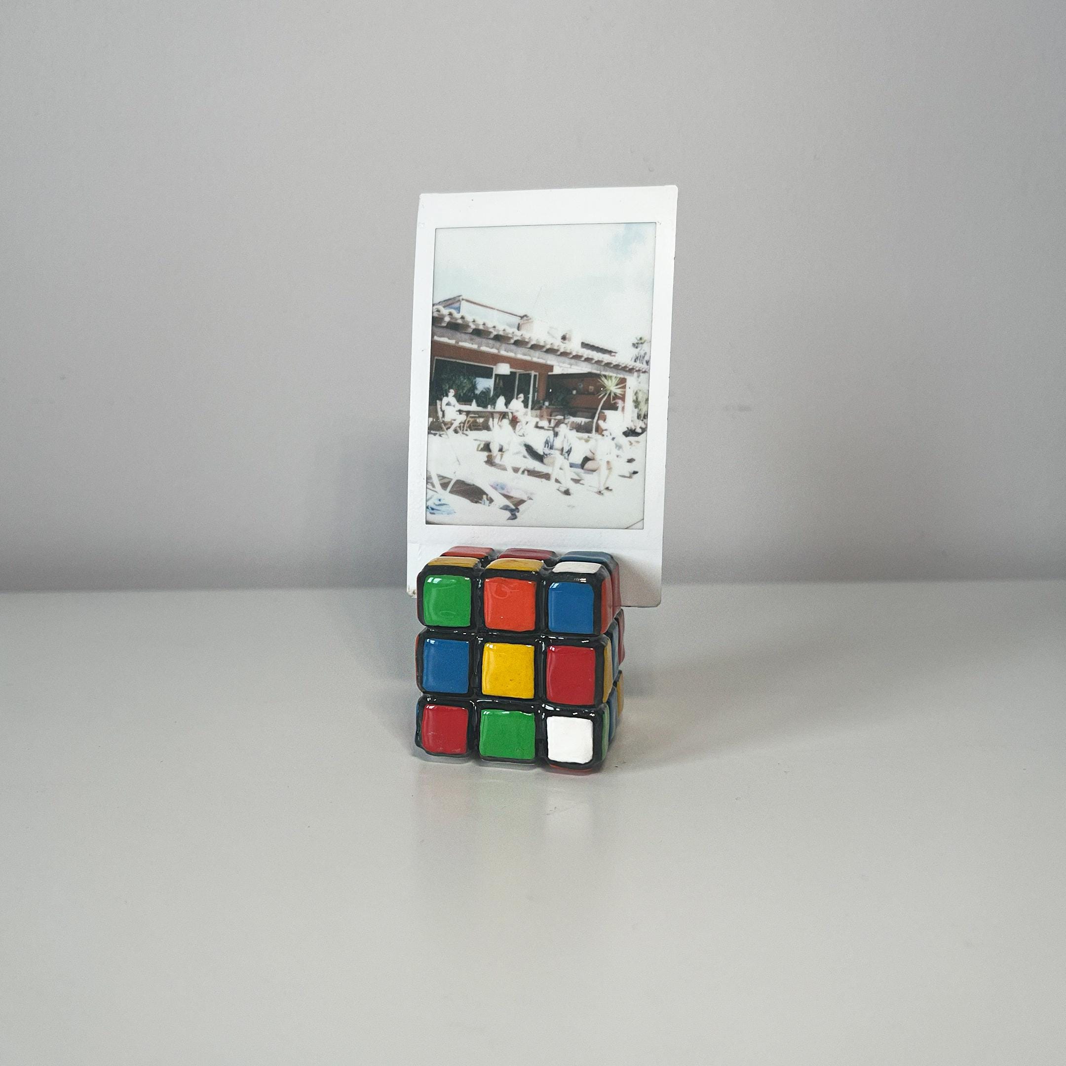 Rubik's Cube: Handmade Clay Photo Holder - Etsy