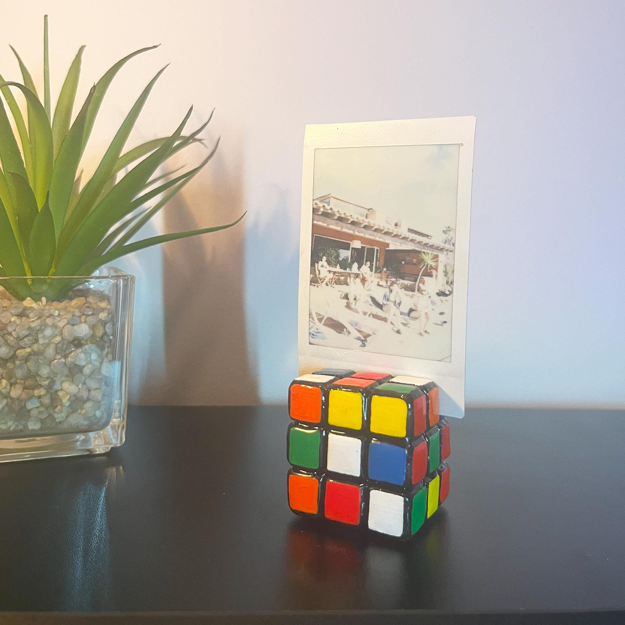 Rubik's Cube: Handmade Clay Photo Holder - Etsy