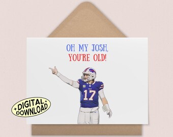 Josh Allen Birthday Card | Printable Birthday Card | Buffalo Bills ...
