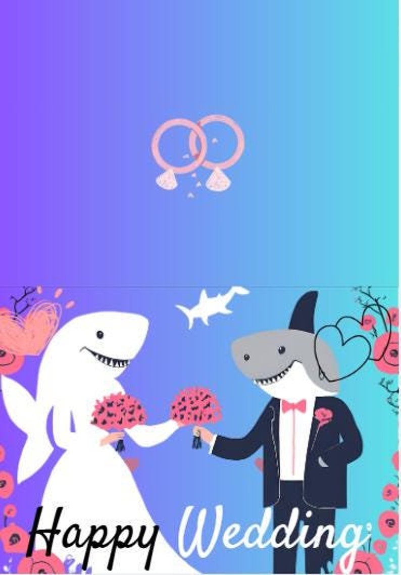 Shark Wedding Card - Etsy