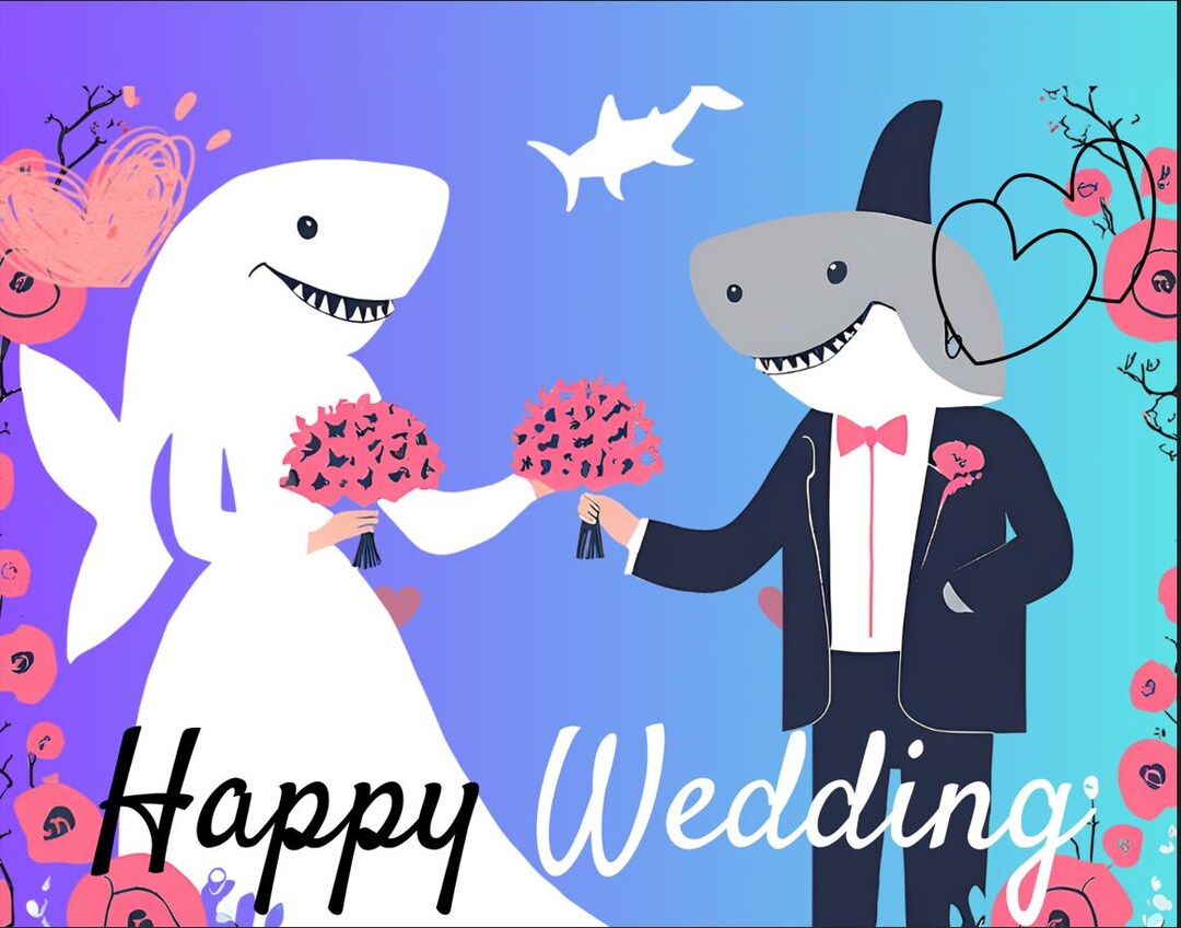 Shark Wedding Card - Etsy