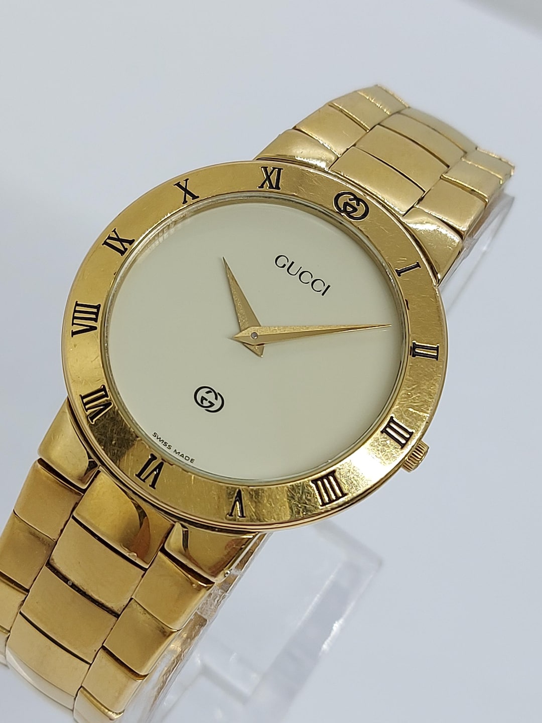 Vintage Gucci 3300M Quartz Mens Watch 1980 - Etsy