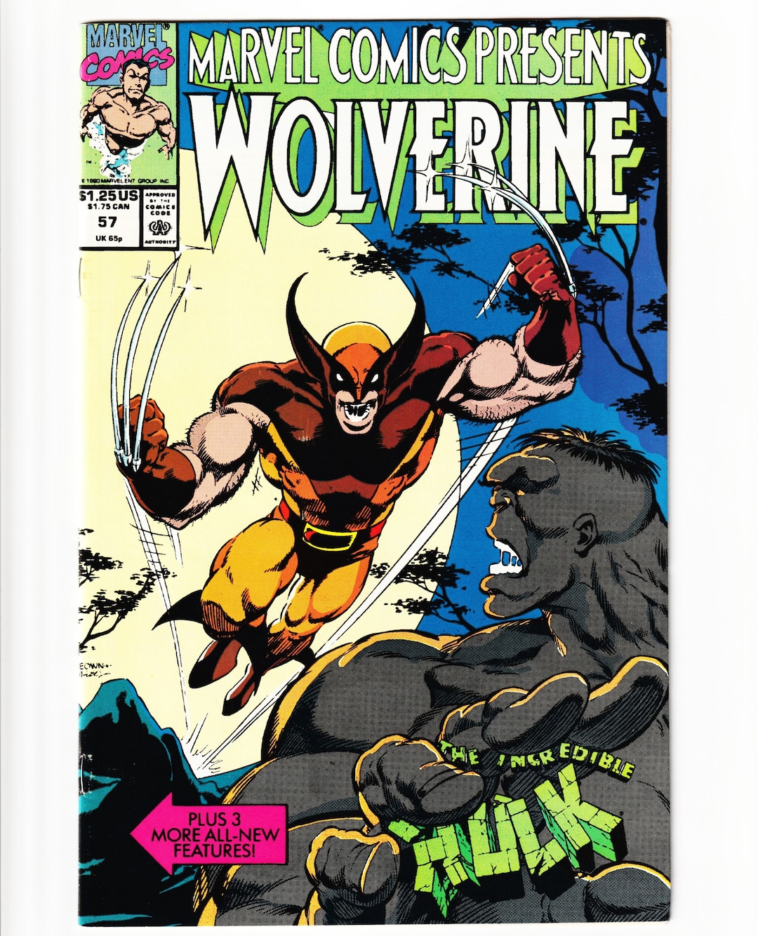 WOLVERINE Marvel Comics Presents 57 F/VF 1990 Incredible Hulk, Sub ...