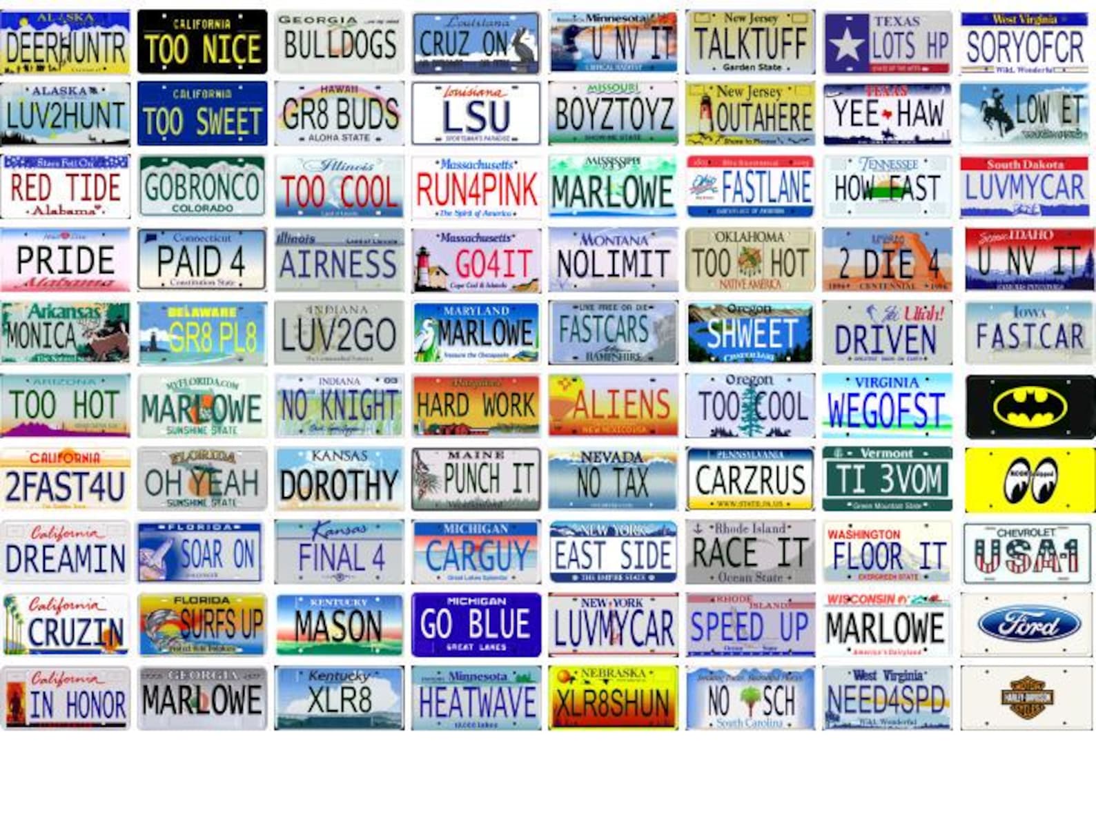 Custom Made Mini License Plate W/any Name, Any State, or Any Message - Etsy