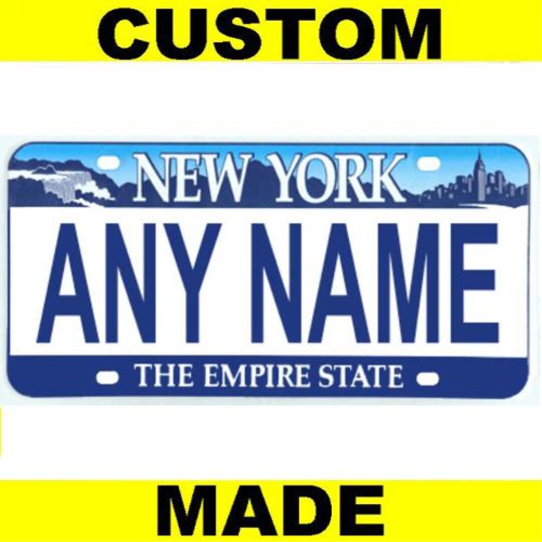 New York Custom Made Mini License Plate W/any Name, Any State, or Any ...