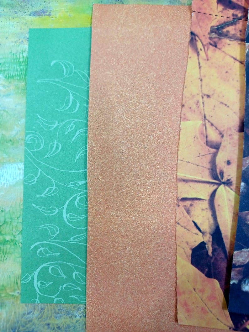 Collage, Handpainted, Mixed Media Papers, Gelli Plate, Junk Journal Kit ...