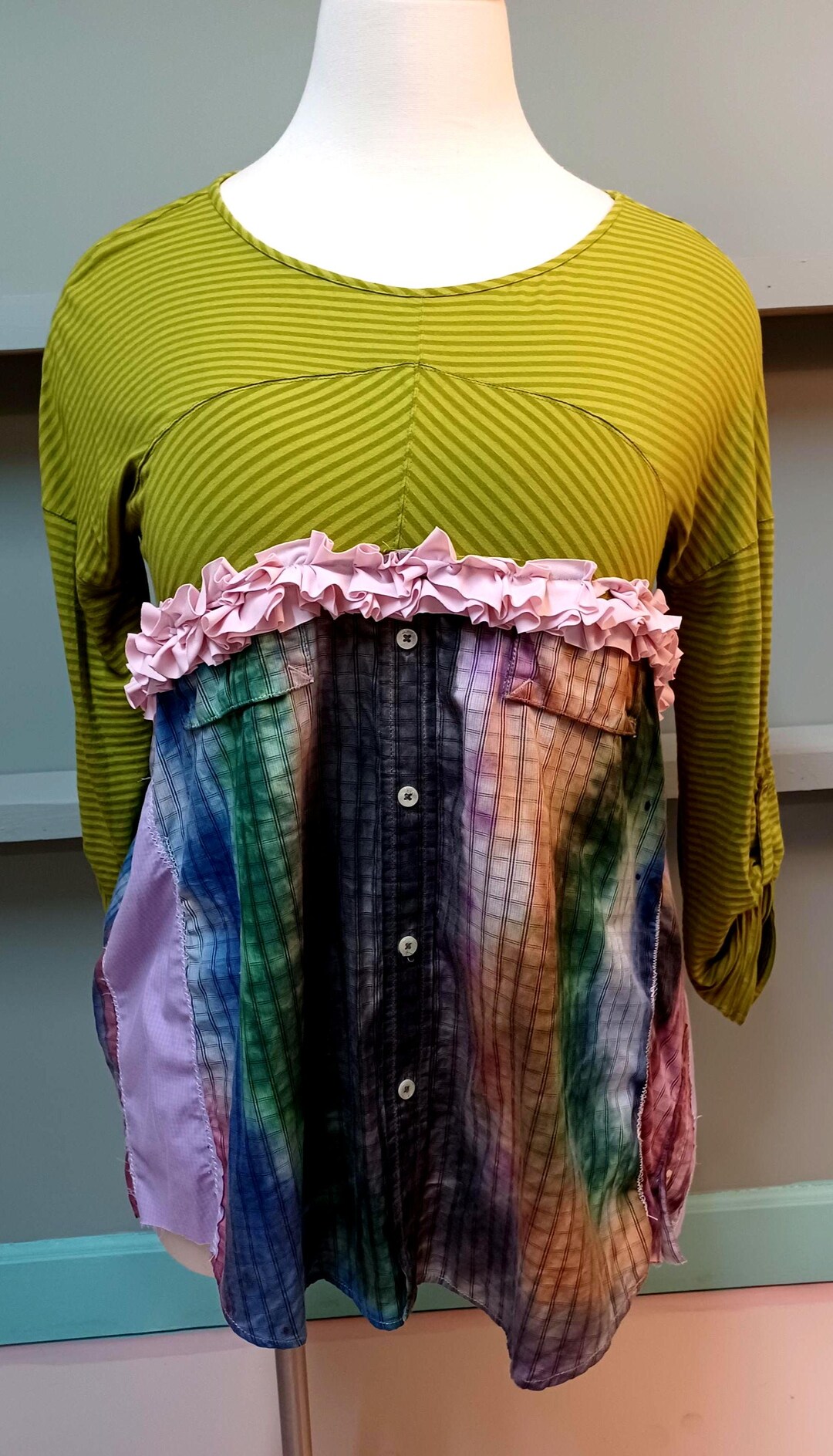 Artistic Tunic, Handmade , Upcycle Material, Patchwork, One of a Kind ...