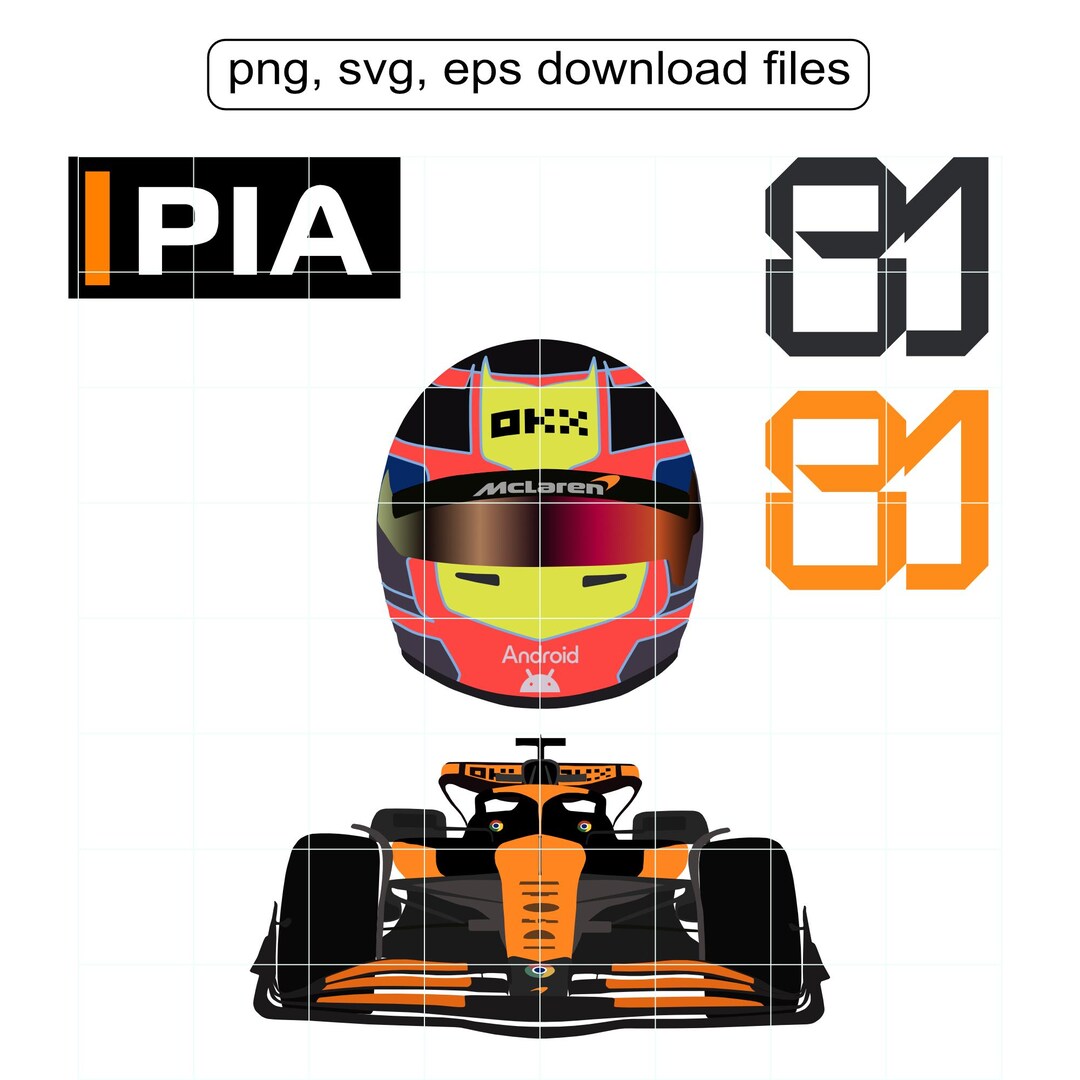 Oscar Piastri Image Set Digital Download | Helmet PNG File | Formula 1 ...