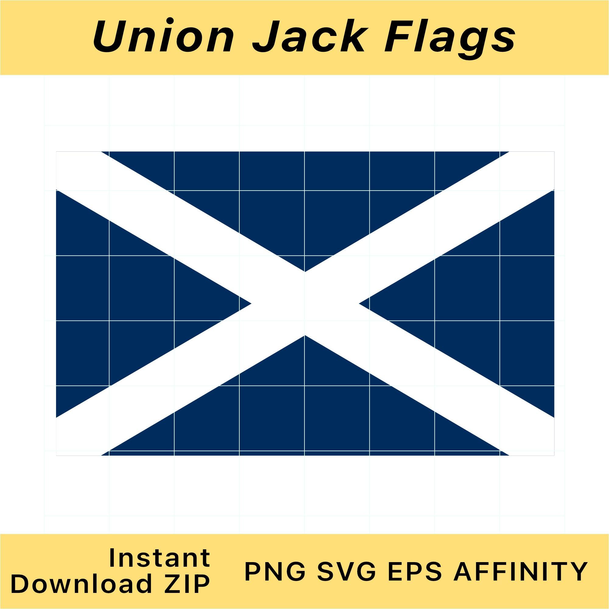 Digital Union Jack Flag SVG PNG EPS Bundle England Scotland Clipart for ...
