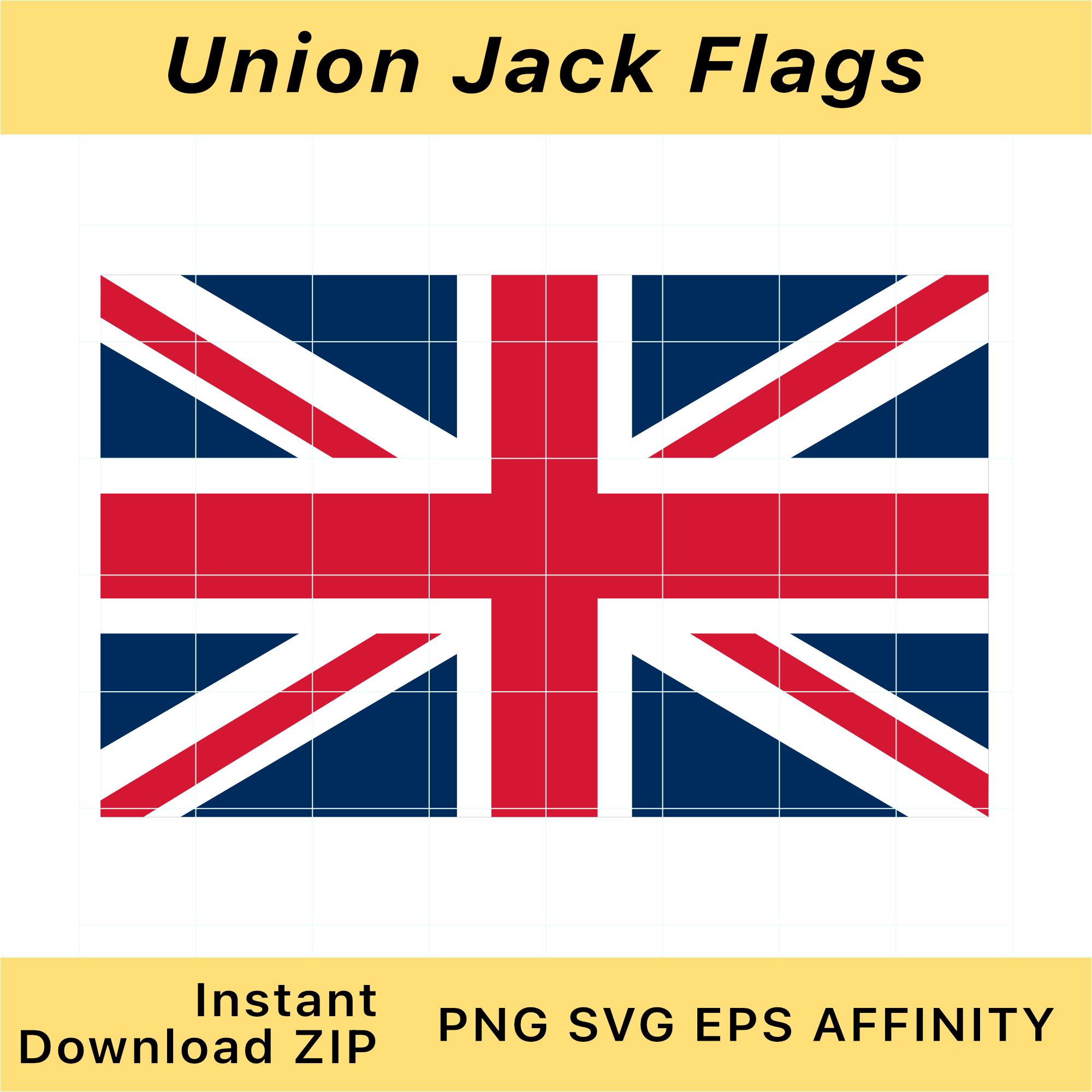 Digital Union Jack Flag SVG PNG EPS Bundle England Scotland Clipart for ...