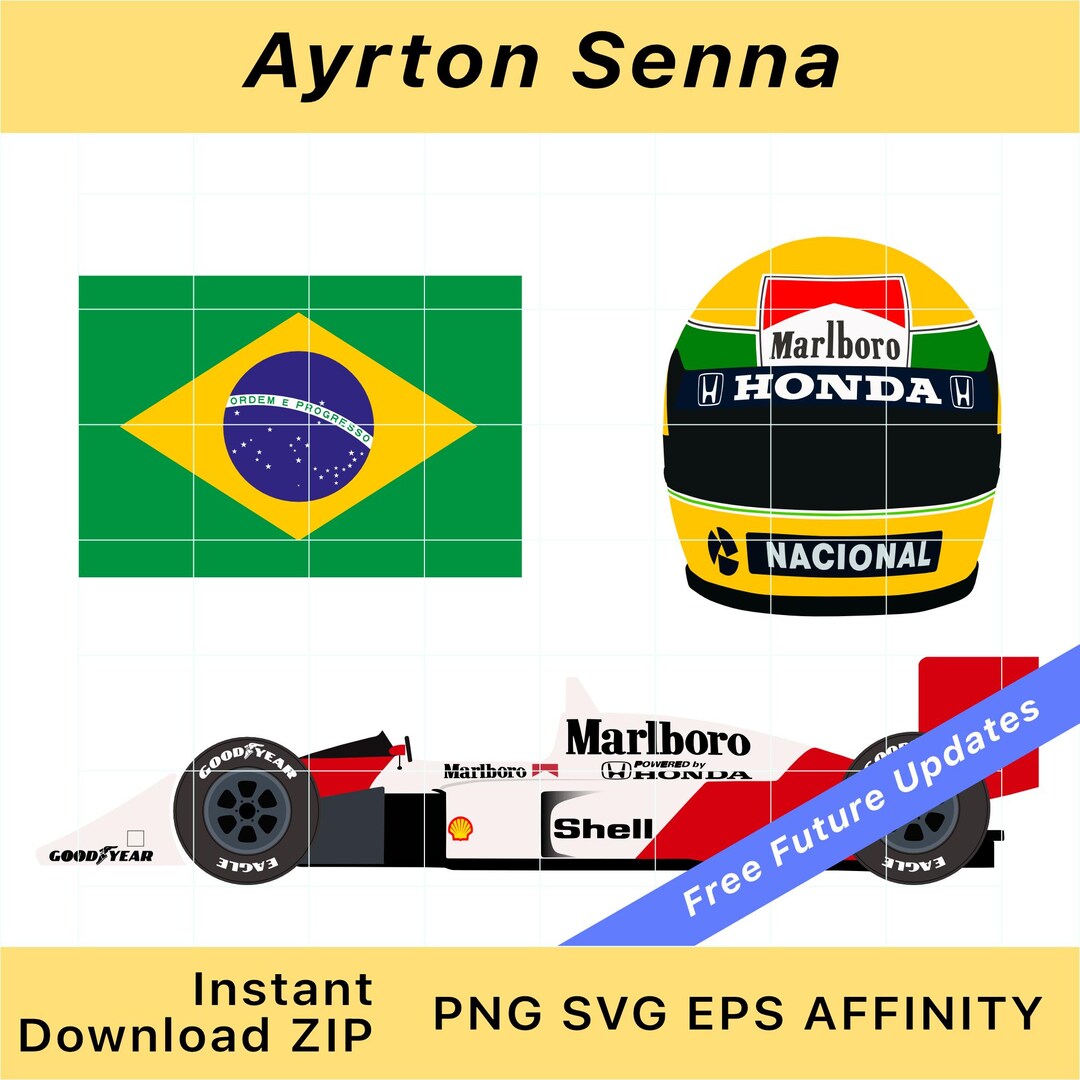 Ayrton Senna Image Set Digital Download | Helmet PNG File | Formula 1 ...