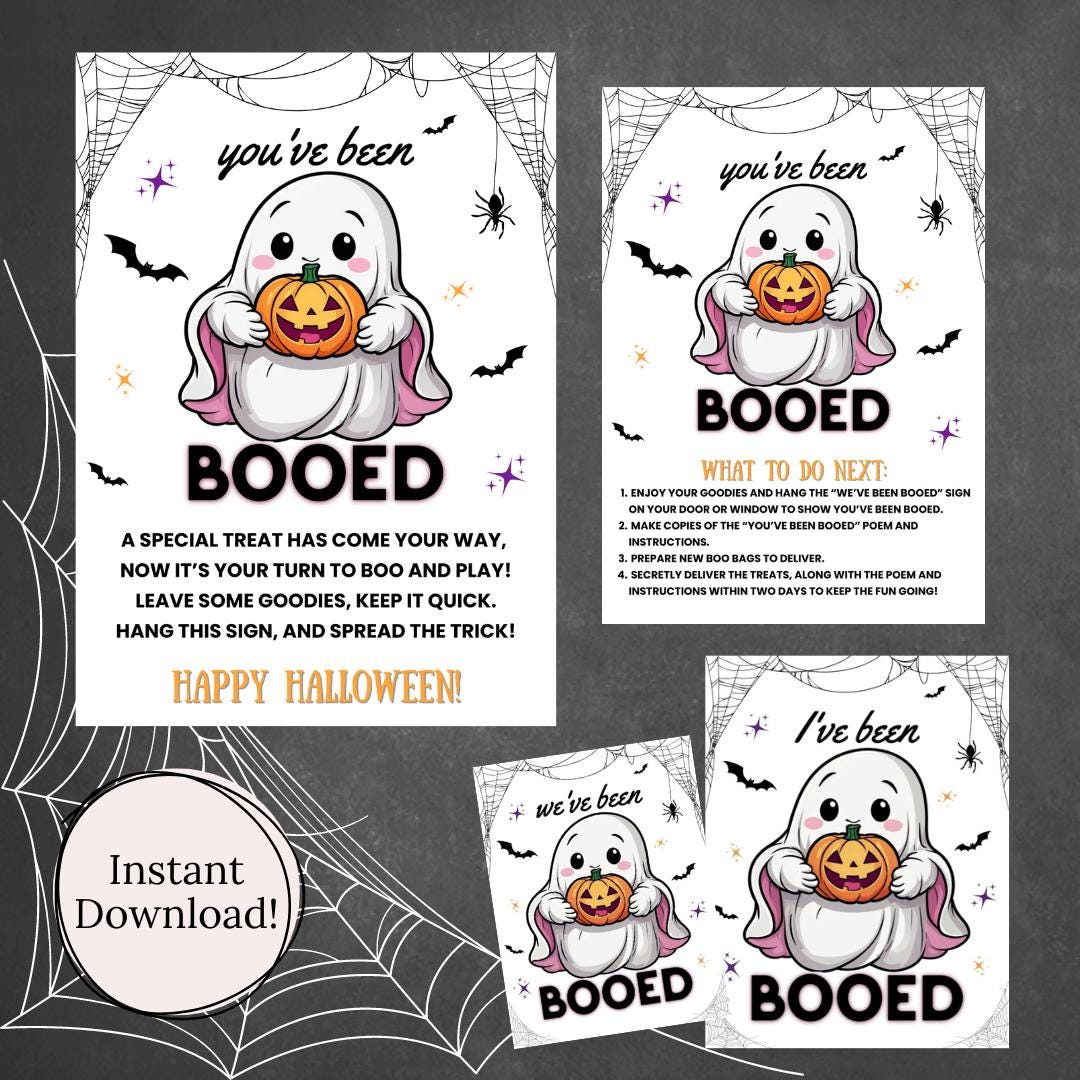 You've Been Booed Instant Halloween Printable, Boo Basket Sign ...