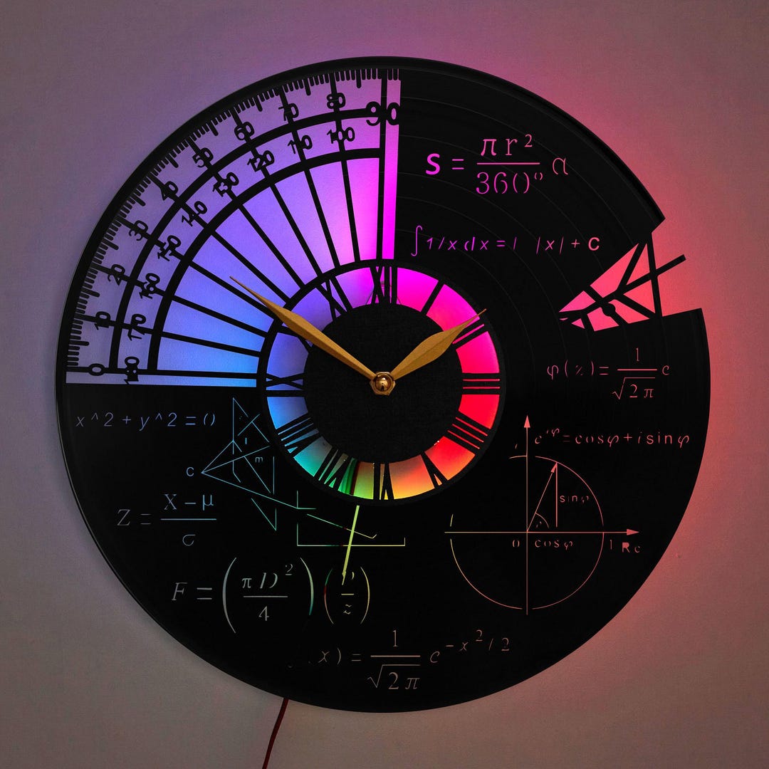Math and Science Clock, Math and Science Decor, Mathematical Decor ...