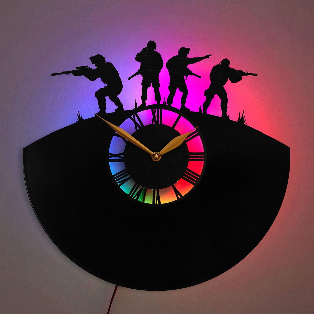 Military Wall Clock, Soldier Decor, Army Wall Art, Soldier Silhouette ...