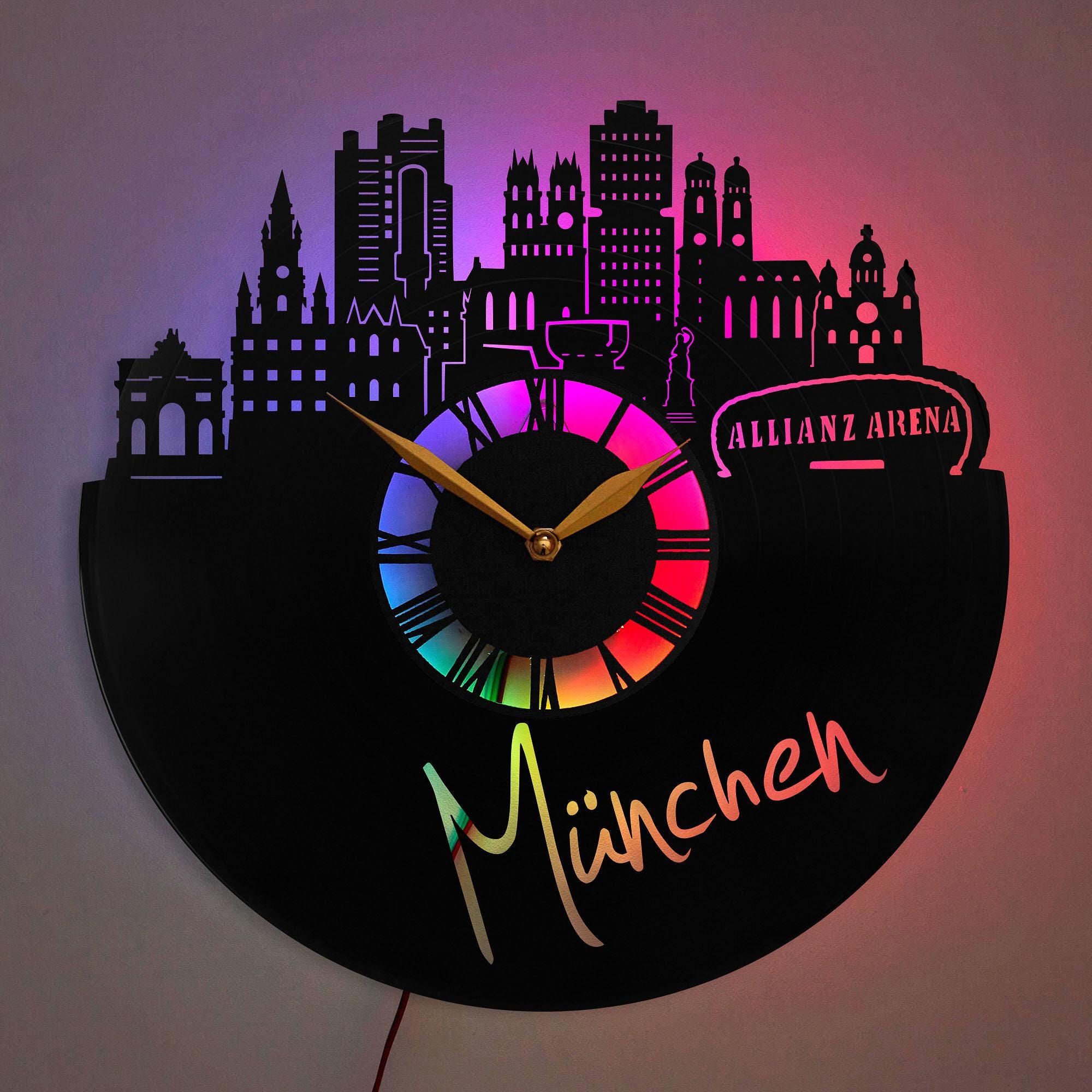 Munich Wall Clock, Allianz Arena Clock, Urban Cityscape Clock, Munich ...