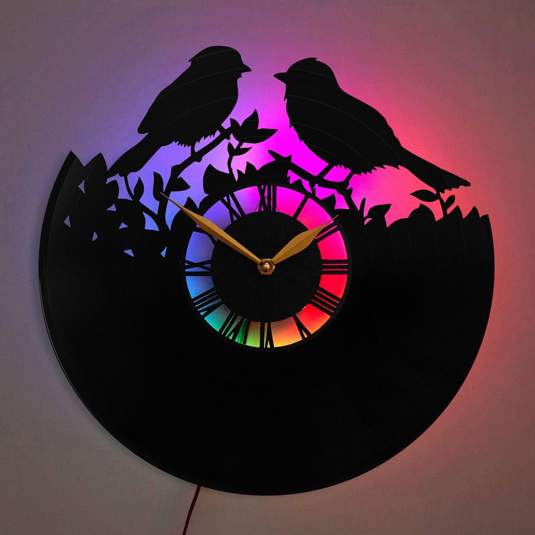 Robin Clock, Bird Clock, Nature Clock, Floral Clock, Forest Decor - Etsy