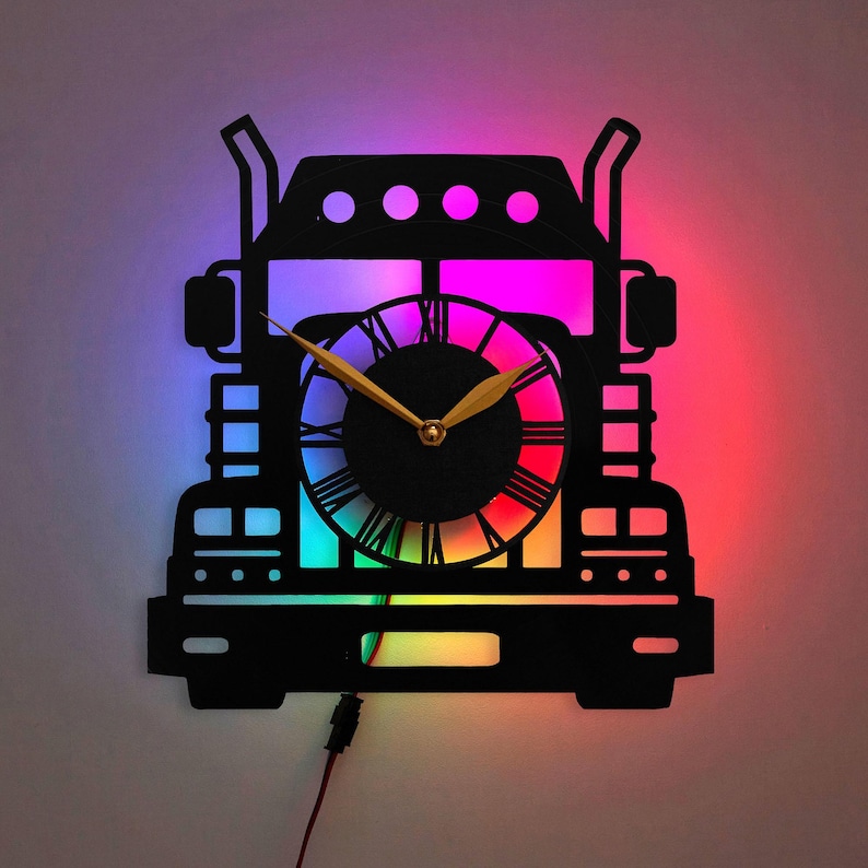 Truck Clock, Freightliner Wall Clock, Big Rig Wall Decor, Truck Driver ...