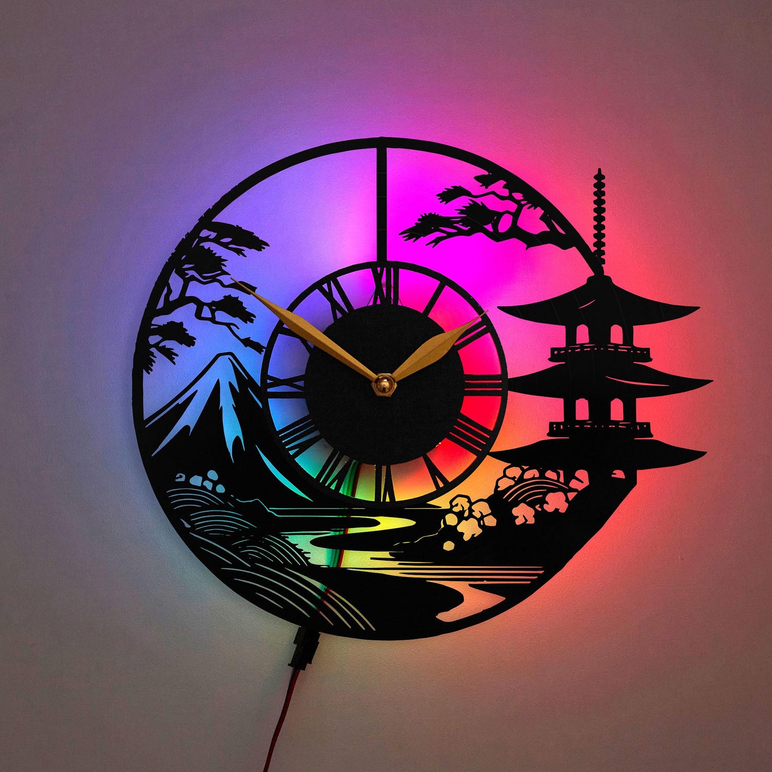 Japan Clock, Sakura Clock, Mount Fuji Clock, Zen Home Decor, Gift for ...