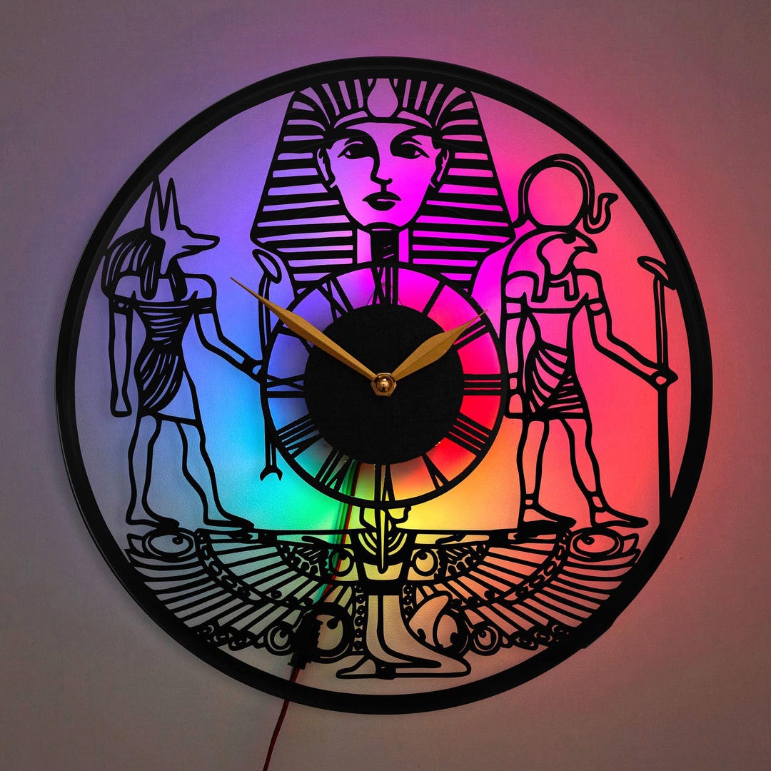 Egyptian Wall Clock, Ancient Egypt Clock, Pharaoh Clock, Egyptian Art ...