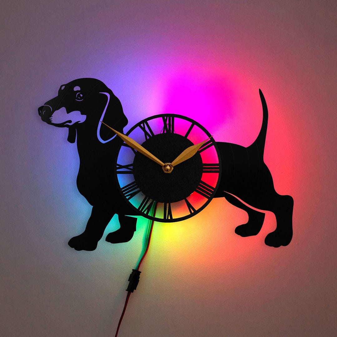Weenie Dog Clock, Dachshund Clock - Etsy