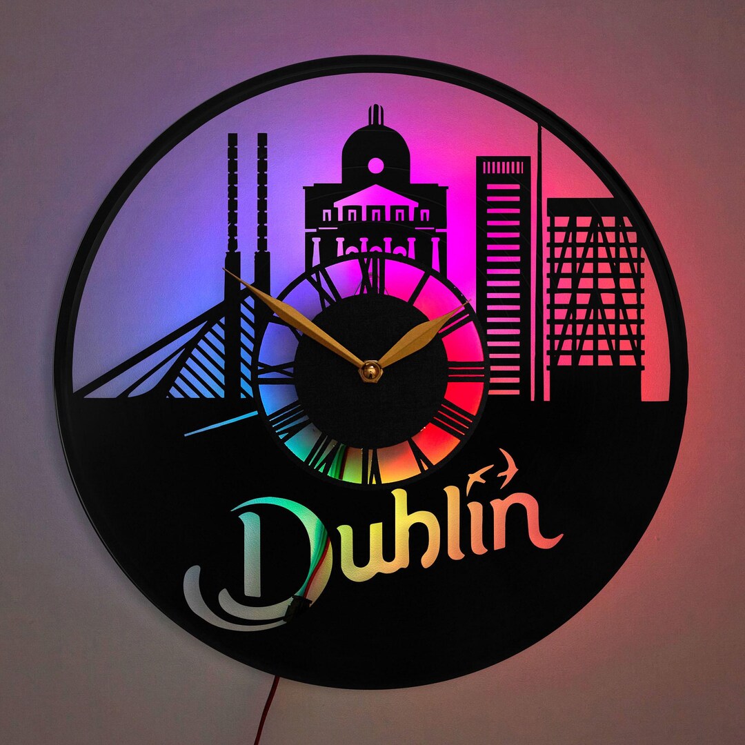 Dublin Clock, Dublin City Skyline Clock, Dublin Gift for Home, Dublin ...
