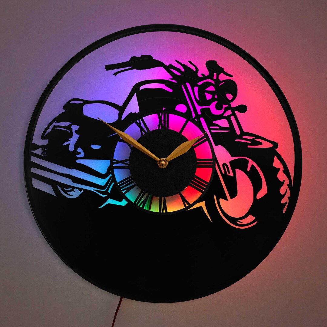 Motorcycle Wall Clock, Biker Decor Clock, Motorcycle Gift for Men ...