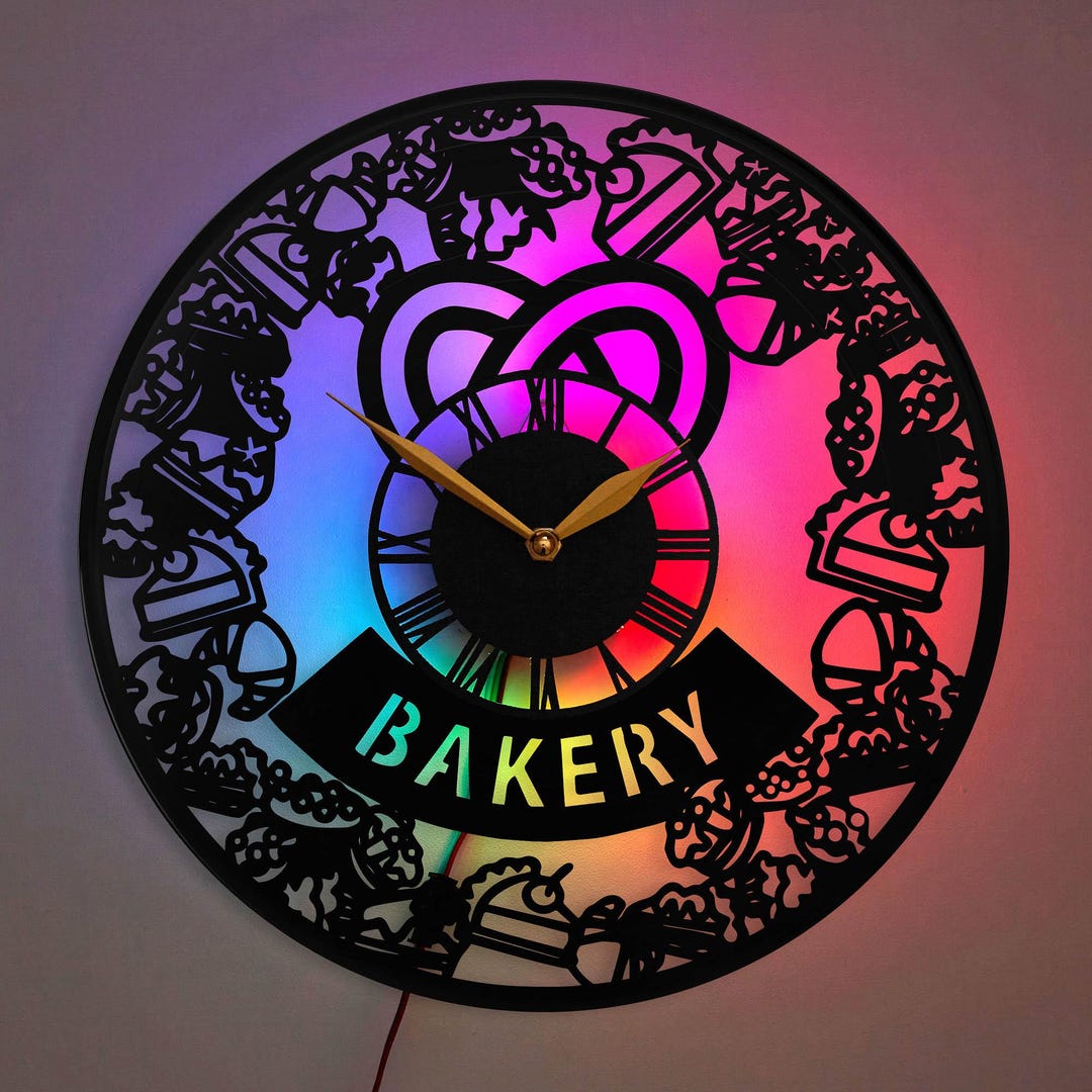 Food Clock, Bakery Clock, Bakery Decor Clock, Cupcake and Cake Wall ...
